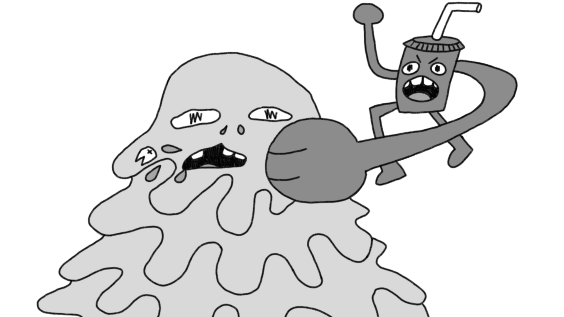 A soda cup gets revenge.